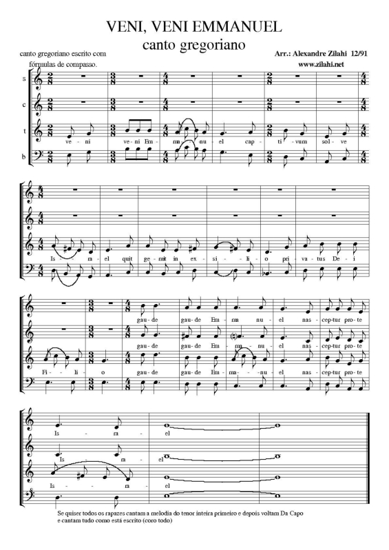 Super Partituras - Veni Veni Emmanuel (Canto Gregoriano) (Desconhecido ... Super Partituras - Veni Veni Emmanuel (Canto Gregoriano) (Desconhecido ...