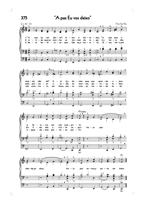 Super Partituras - -375. A Paz Eu Vos Deixo (Hinário CCB)