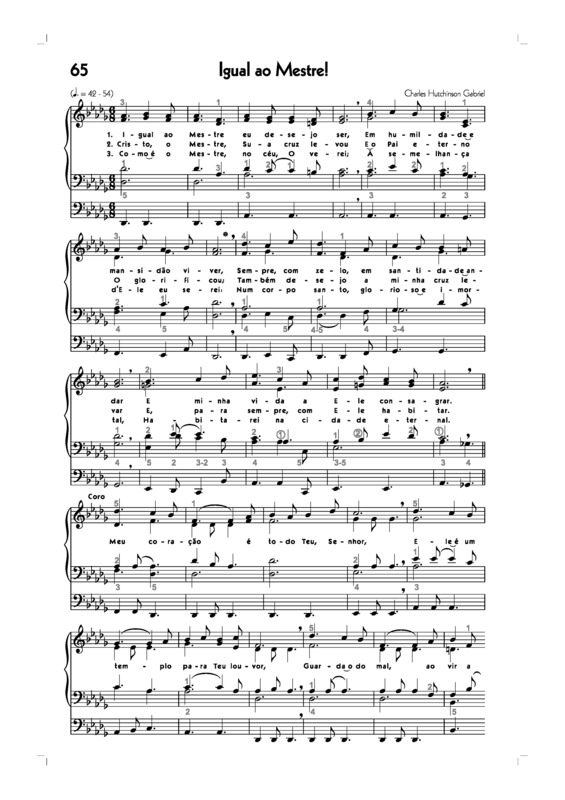 Super Partituras - -65. Igual Ao Mestre (Hinário CCB)