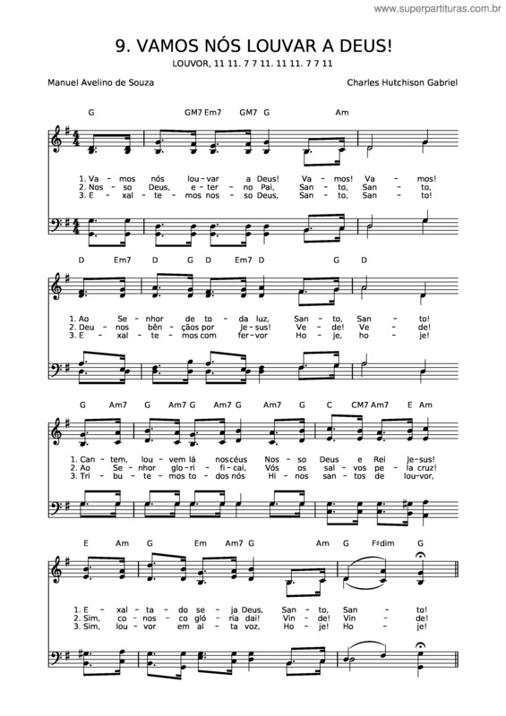 Super Partituras - 09 Vamos Nós Louvar A Deus (Igrejas Reformadas Do ...