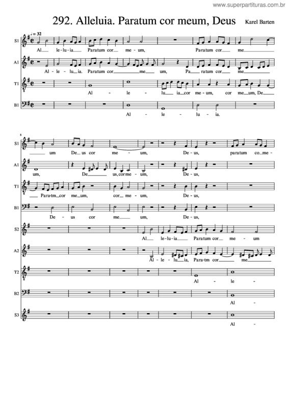Super Partituras - 292. Alleluia. Paratum Cor Meum, Deus (Desconhecido)