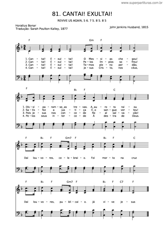 Super Partituras - 81 Cantai, Exultai (Igrejas Reformadas Do Brasil)