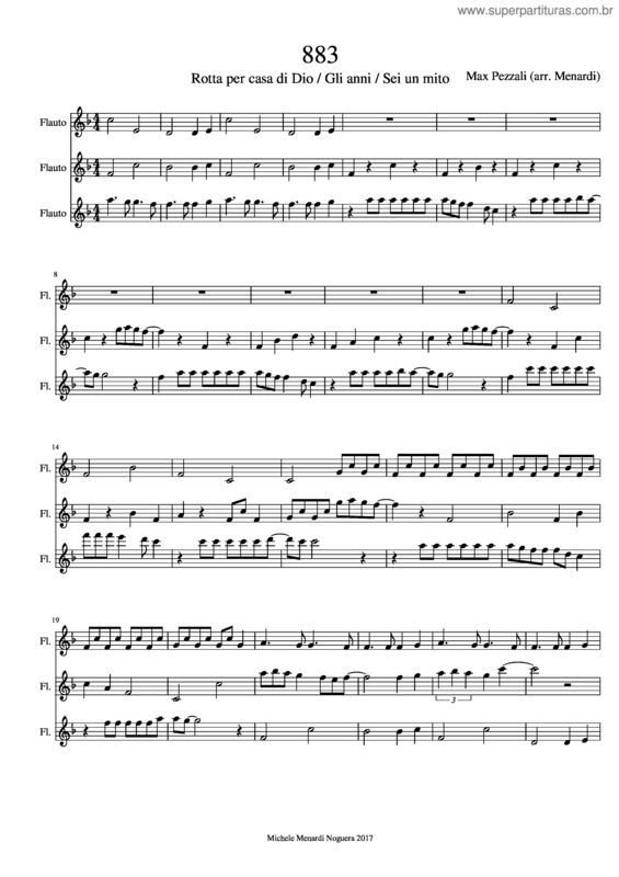 Super Partituras - 883 Mix Per 3 Flauti (883)