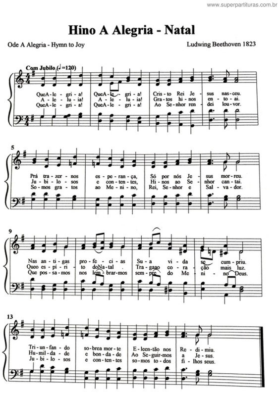 Super Partituras - A Alegria Do Natal (Ludwig Van Beethoven)