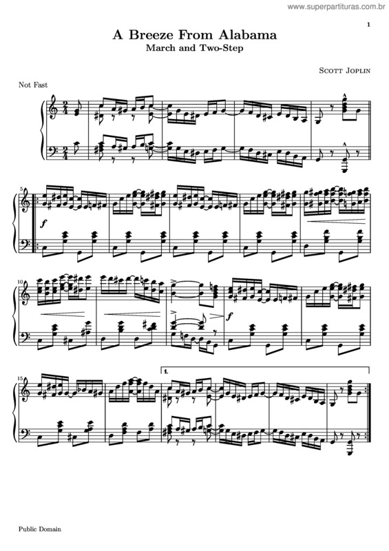 Super Partituras - A Breeze From Alabama (Scott Joplin) Super Partituras - A Breeze From Alabama (Scott Joplin)