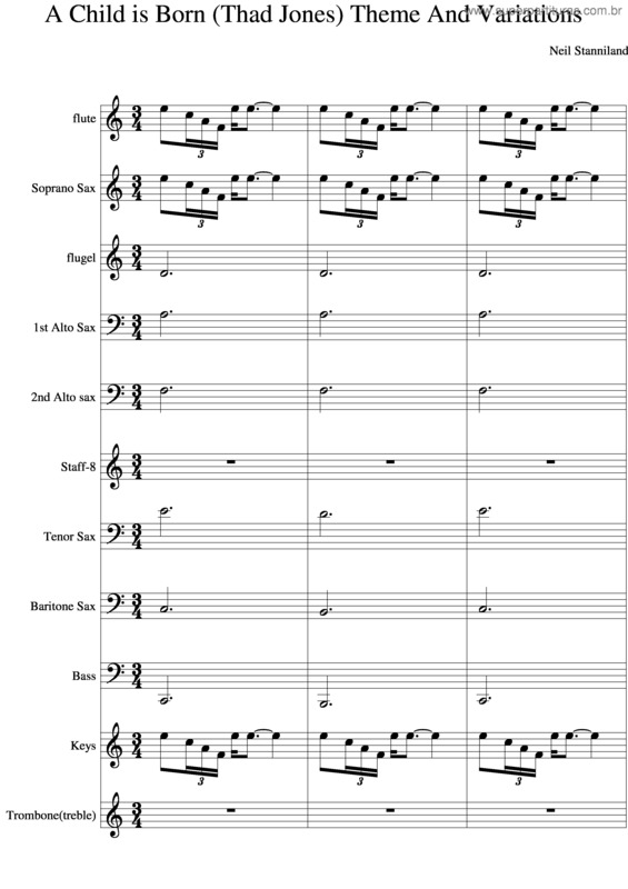 Super Partituras - A Child Is Born v.2 (Neil Stanniland, Thad Jones), com cifra