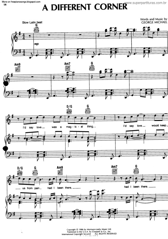 Super Partituras - A Different Corner v.3 (George Michael)