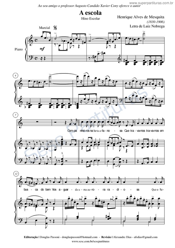 Super Partituras - A escola (Henrique Alves de Mesquita), com cifra