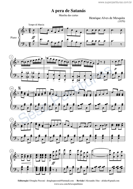Super Partituras - A pera de Satanás (Henrique Alves de Mesquita), com cifra