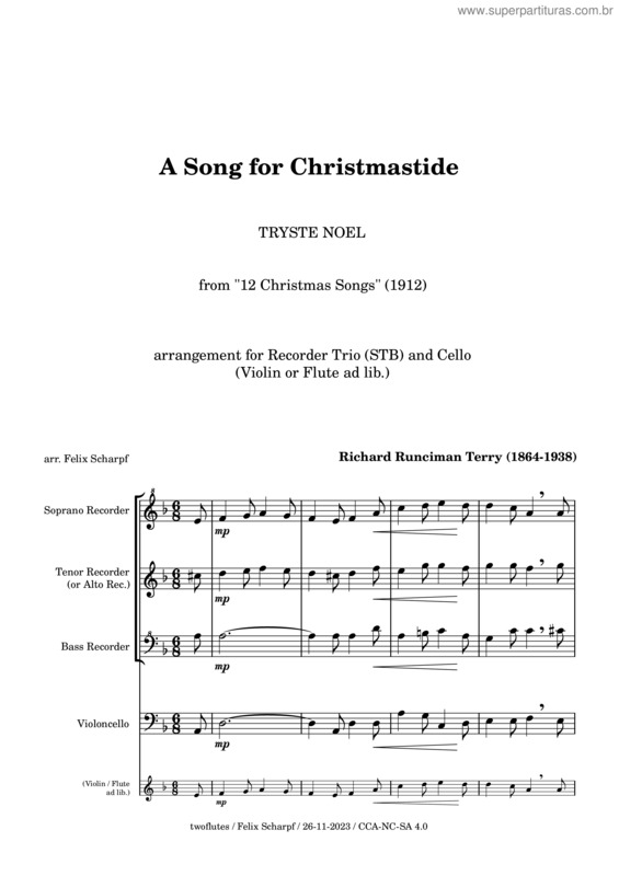 Super Partituras - A Song For Christmastide (Richard Runciman Terry)