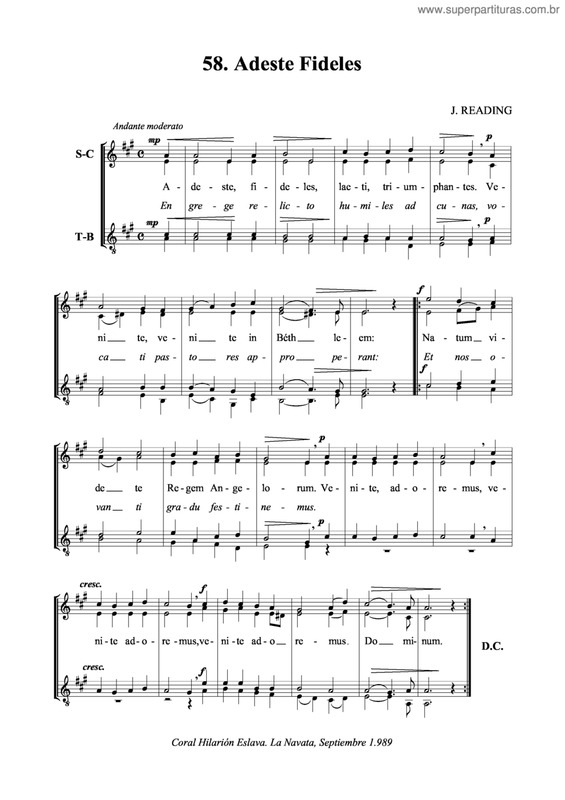 Super Partituras - Adeste Fideles v.4 (J. Reading)