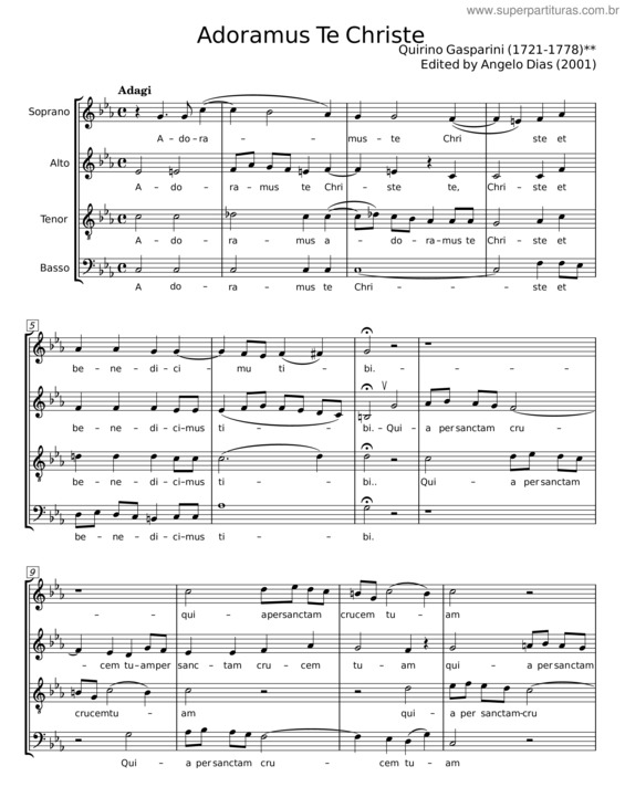 Super Partituras - Adoramus Te Christe (Quirino Gasparini)