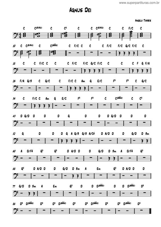 Super Partituras - Agnus Dei v.11 (Angelo Torres), com cifra