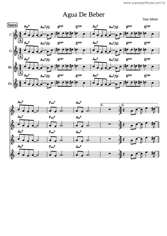 Super Partituras - Agua De Beber – Antônio Carlos Jobim v.3 (Antonio Carlos Jobim)