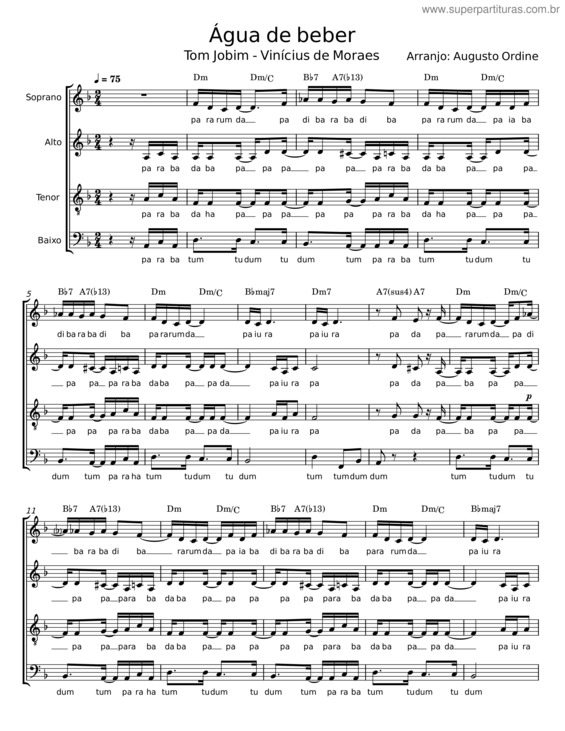 Super Partituras - Água De Beber – Tom Jobim E Vinícius De Moraes v.3 (Antonio Carlos Jobim)