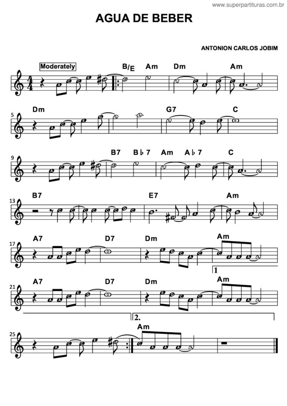 Super Partituras - Agua De Beber v.16 (Tom Jobim), com cifra