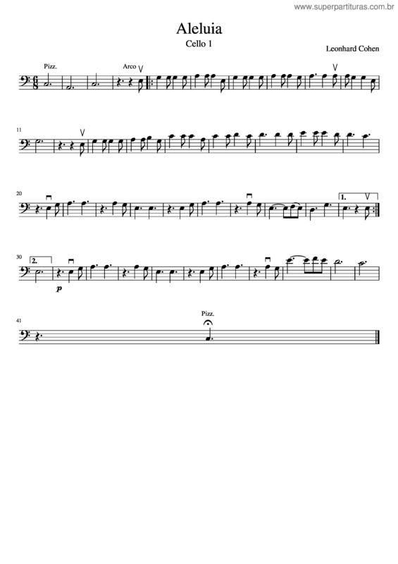 Super Partituras - Aleluia Cello 1 (Desconhecido)