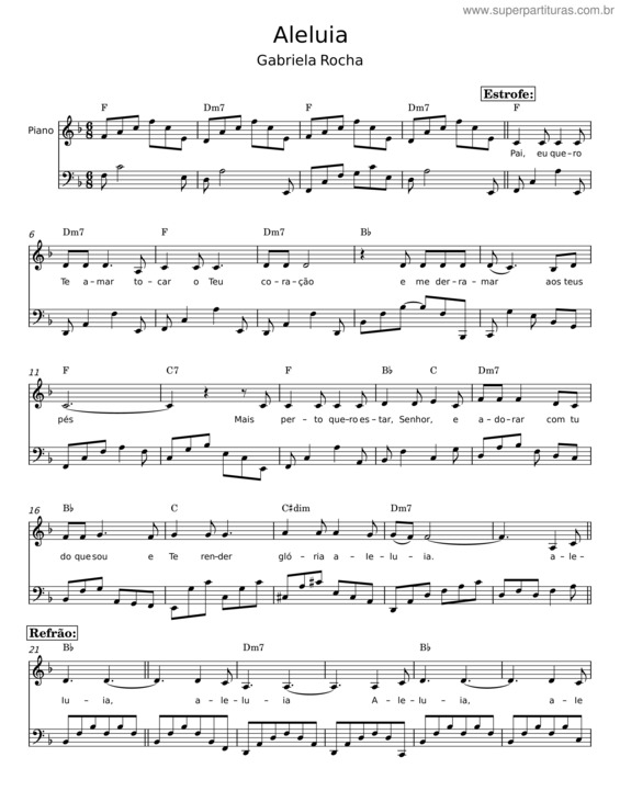 Super Partituras - Aleluia Hallelujah (Gabriela Rocha)