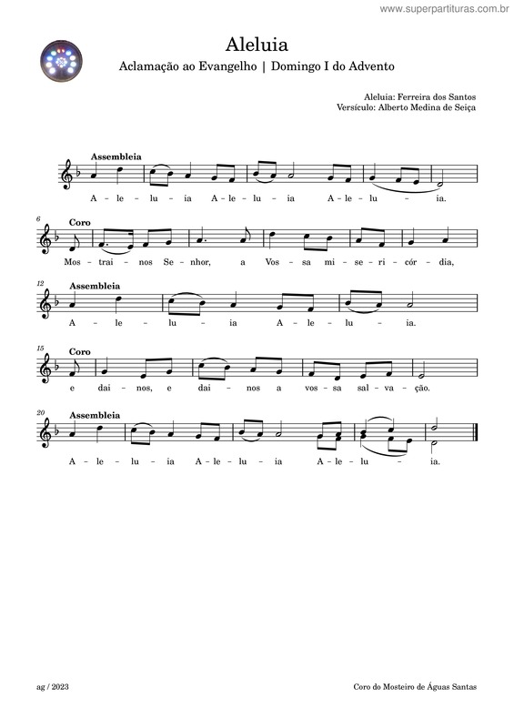 Super Partituras - Aleluia v.56 ((Desconhecido), Harpa Cristã)