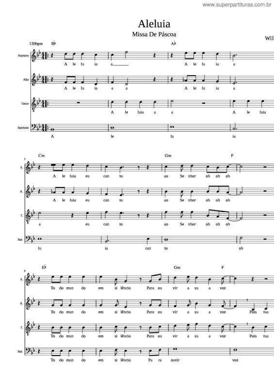 Super Partituras - Aleluia v.64 ((Desconhecido), Harpa Cristã)