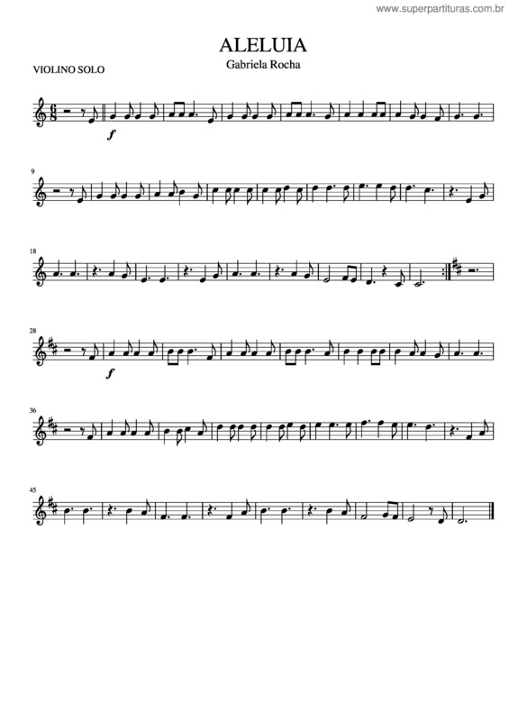 Super Partituras - Aleluia Violino Solo (Desconhecido)