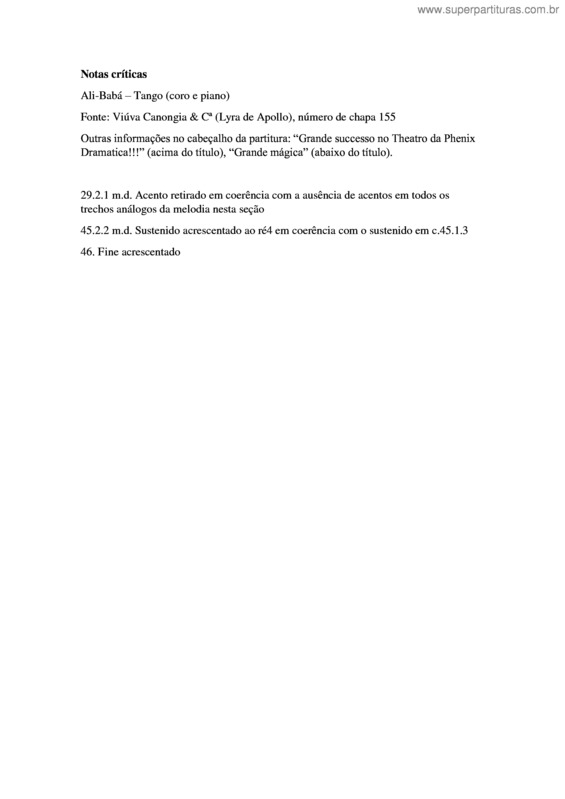 Super Partituras - Ali-Babá v.2 (Henrique Alves de Mesquita), com cifra