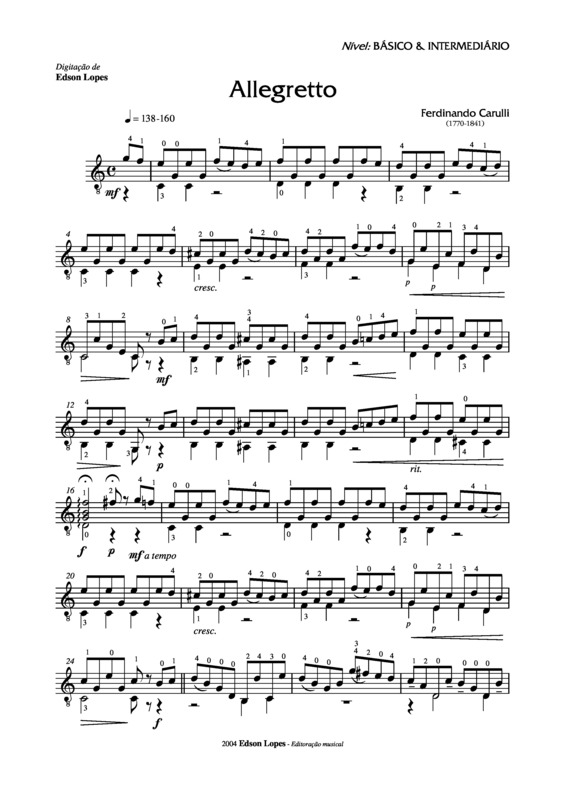 Super Partituras - Allegretto v.4 (Ferdinando Carulli)