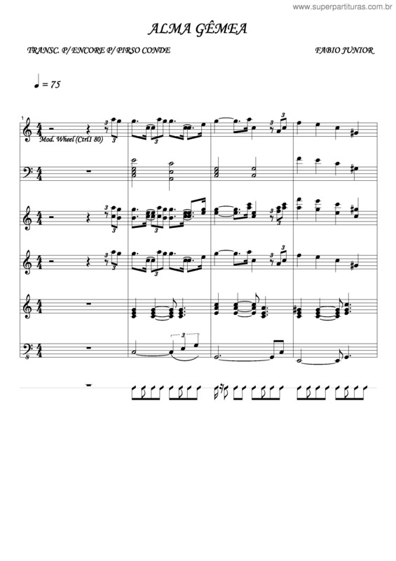 Super Partituras - Alma Gemea v.4 (Fábio Júnior), com cifra Super Partituras - Alma Gemea v.4 (Fábio Júnior), com cifra