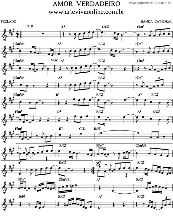 Super Partituras - Amor Verdadeiro v.4 (Banda Catedral), com cifra