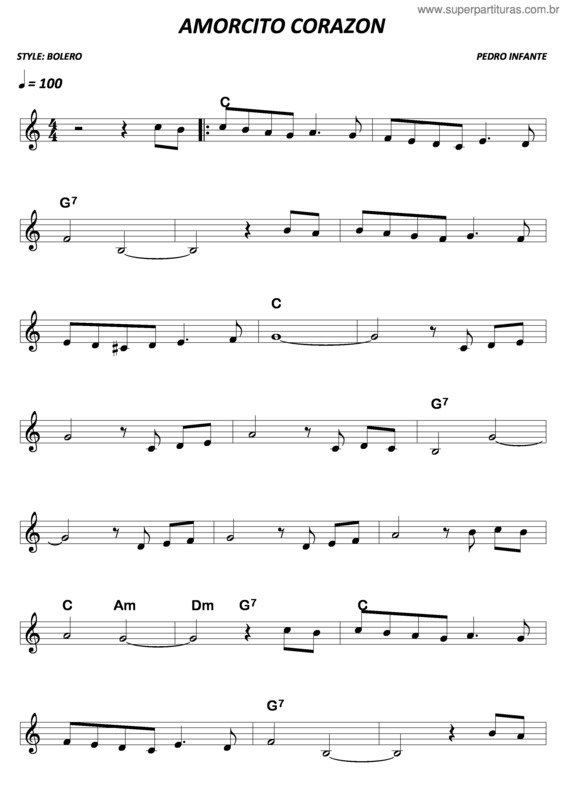 Super Partituras - Amorcito Corazon v.2 (Pedro Infante), com cifra