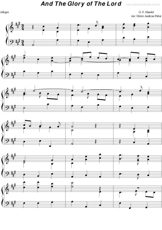 Super Partituras - And The Glory of The Lord (George Frederic Handel)