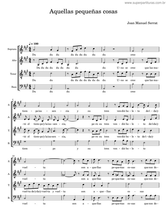 Super Partituras - Aquellas Pequeñas Cosas – Joan Manuel Serrat v.2 ...