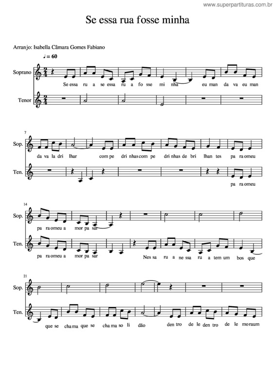Super Partituras - Arranjo Se Essa Rua Fosse Minha (Desconhecido)