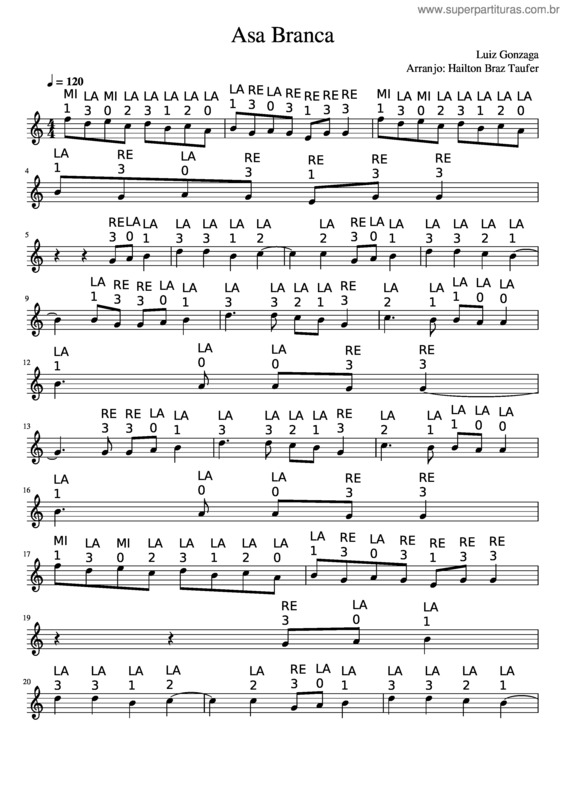 Super Partituras - Asa Branca Luiz Gonzaga – (Luiz Gonzaga)
