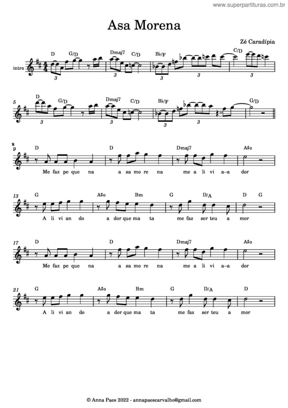 Super Partituras - Asa Morena v.8 (Zé Caradípia)