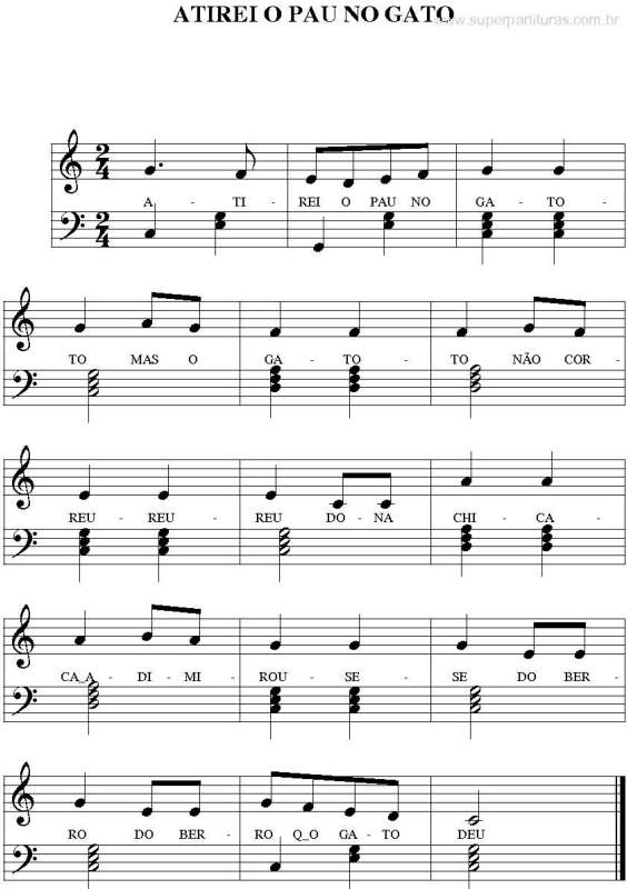 Super Partituras - Atirei O Pau No Gato v.2 ((Desconhecido))