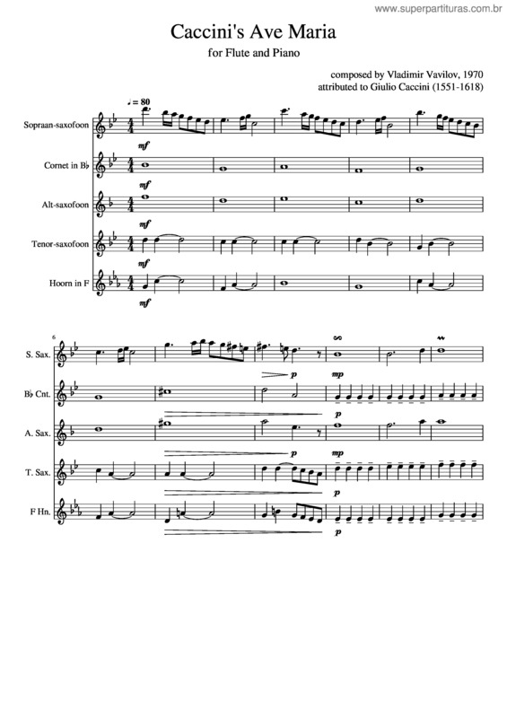 Super Partituras - Ave Maria – Caccini v.3 (Giulio Caccini)
