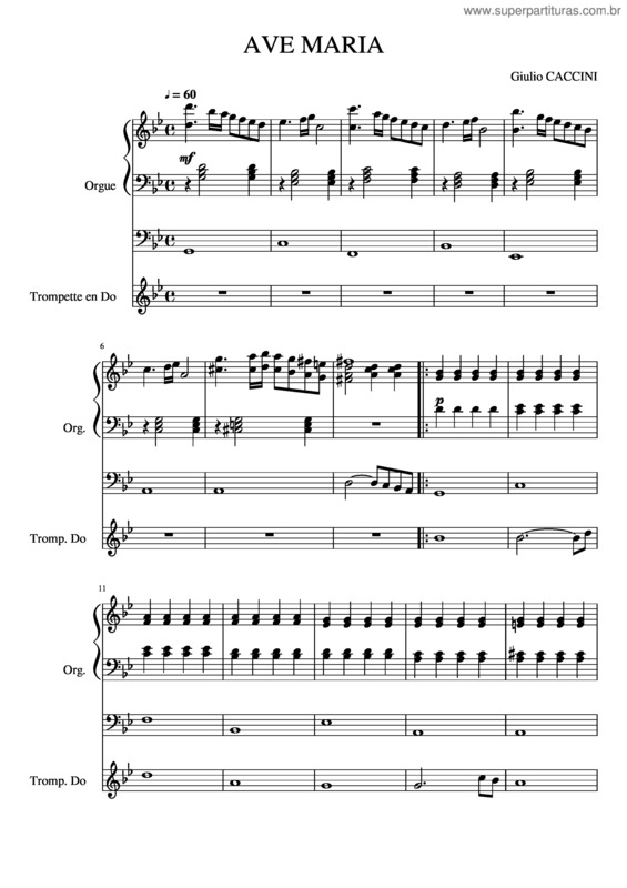 Super Partituras - Ave Maria Caccini Tpta 1 (Vladimir Fyodorovich Vavilov)