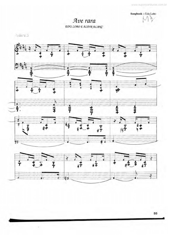 Super Partituras - Ave Rara (Edu Lobo, Aldir Blanc), com cifra
