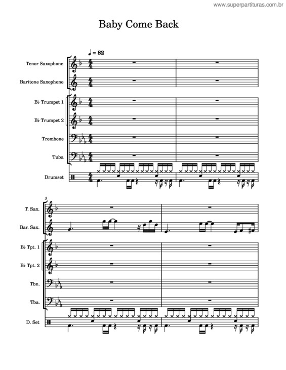 Super Partituras - Baby Come Back v.3 (Player)