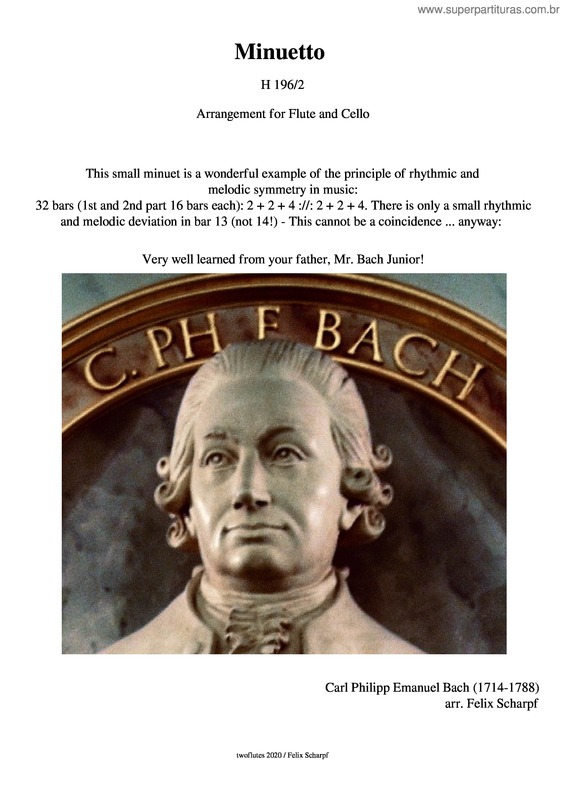 Super Partituras - Bach, Carl Philipp Emanuel – Minuetto (Carl Philipp Emanuel Bach)