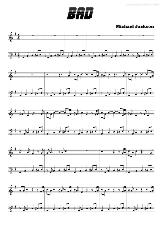 Super Partituras - Bad (Michael Jackson)