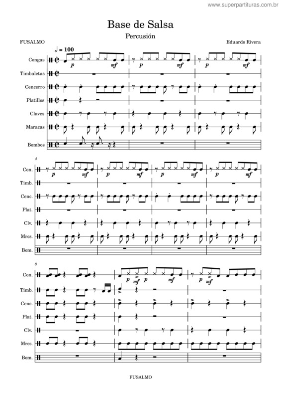 Super Partituras - Base De Salsa Para Percusión (Desconhecido)