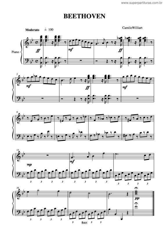 Super Partituras - Beethoven (Camilo Williart), com cifra