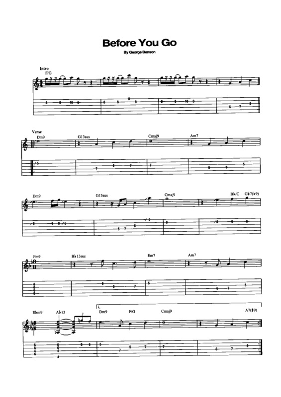 Super Partituras - Before You Go v.2 (George Benson), com cifra
