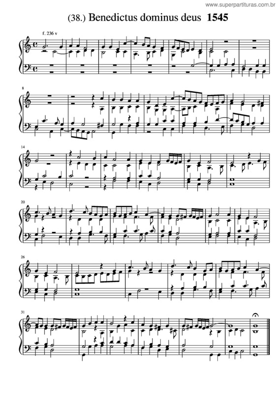 Super Partituras - Benedictus Dominus Deus 1545 Tabulature Johannes Of ...