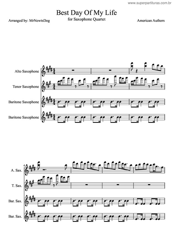 Super Partituras - Best Day Of My Life ((Desconhecido))