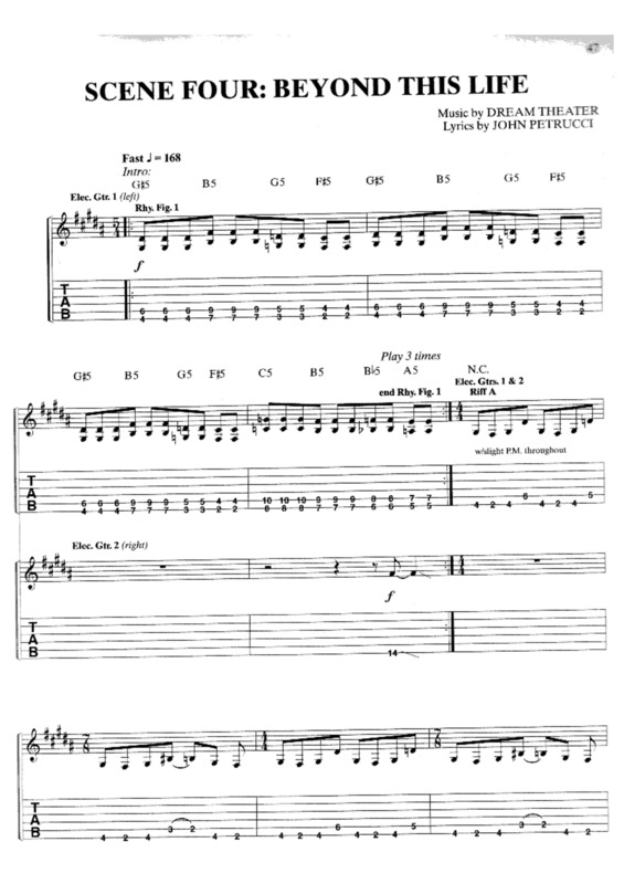 Super Partituras - Beyond This Life (Dream Theater), com cifra