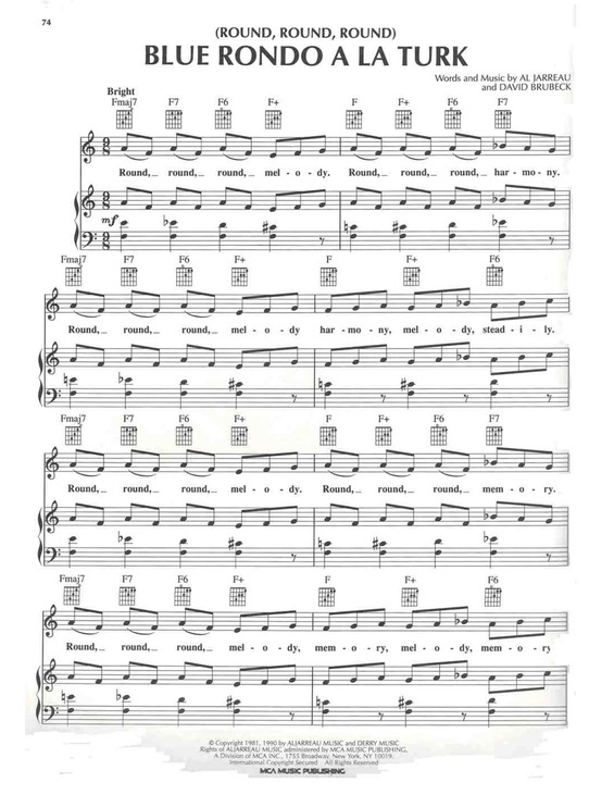 Super Partituras - Blue Rondo A La Turk (Al Jarreau), com cifra