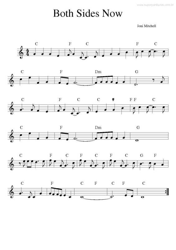Super Partituras - Both Sides Now (Joni Mitchell), com cifra